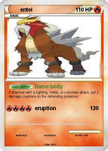 Pokémon entei 1411 1411 - flame body - My Pokemon Card