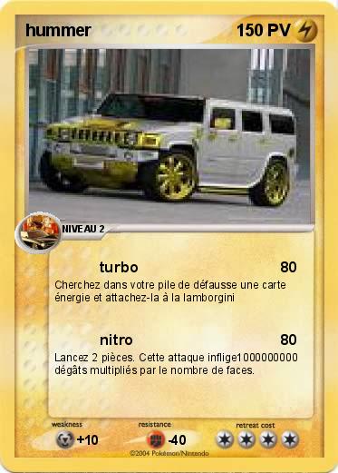 Pokémon hummer 4 4 - turbo - Ma carte Pokémon