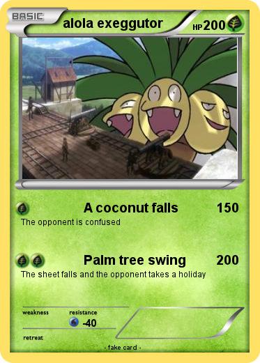 Pokémon alola exeggutor 2 2 - A coconut falls - My Pokemon Card