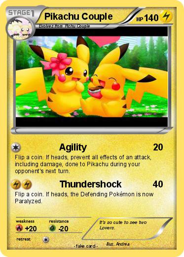 Pokémon Pikachu Couple 7 7 - Agility - My Pokemon Card