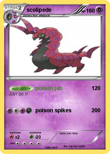 Pokémon scolipede 145 145 - poison jab - My Pokemon Card