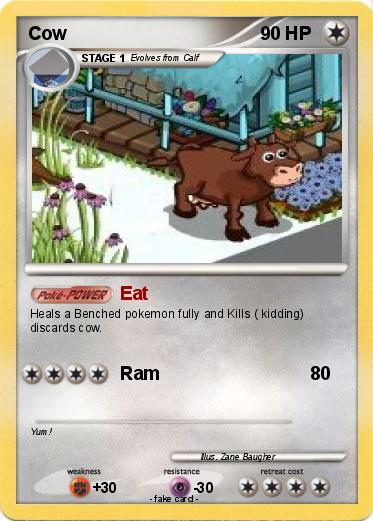 Pokémon Cow 86 86 - Eat - My Pokemon Card