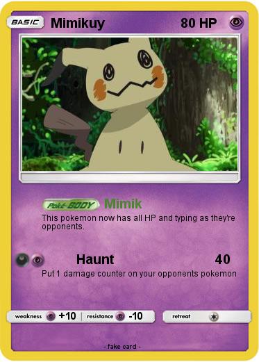 Pokémon Mimikuy 1 1 - Mimik - My Pokemon Card