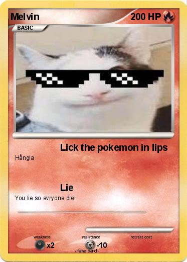 Pokémon Melvin 158 158 - Lick the pokemon in lips - My Pokemon Card