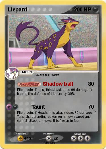 Pokémon Liepard 39 39 - Shadow ball - My Pokemon Card