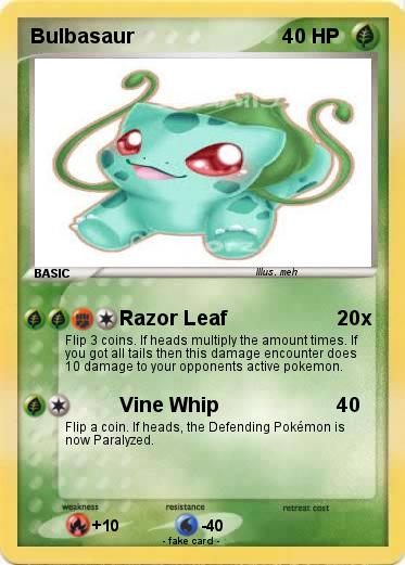 Pokémon Bulbasaur 1556 1556 - Razor Leaf - My Pokemon Card