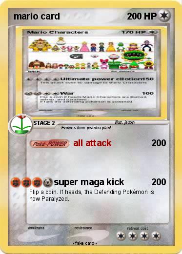Pokémon mario card - all attack - My Pokemon Card