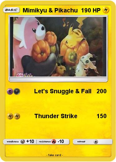 Pokémon Mimikyu Pikachu 1 1 - Let's Snuggle & Fall - My Pokemon Card