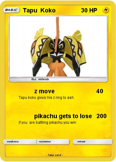 Pokémon Tapu Koko 114 114 - z move - My Pokemon Card