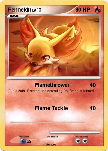 Pokémon Fennekin 164 164 - Flamethrower - My Pokemon Card