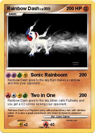 Pokémon Rainbow Dash 758 758 - Sonic Rainboom - My Pokemon Card