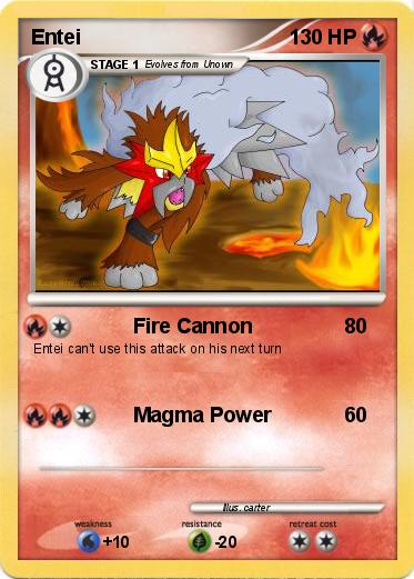 Pokémon Entei 415 415 - Fire Cannon - My Pokemon Card