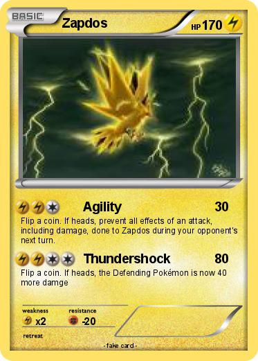 Pokémon Zapdos 1016 1016 - Agility - My Pokemon Card
