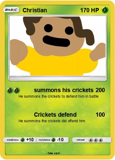 Pokémon Christian 634 634 - summons his crickets - My Pokemon Card