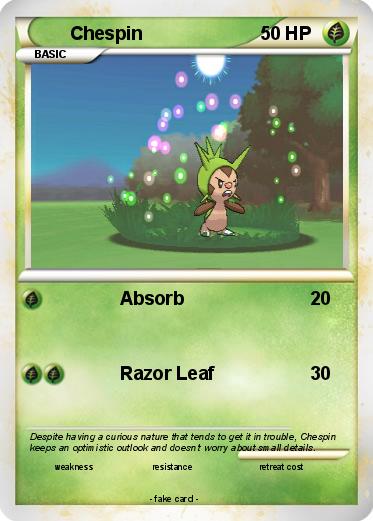Pokémon Chespin 152 152 - Absorb - My Pokemon Card