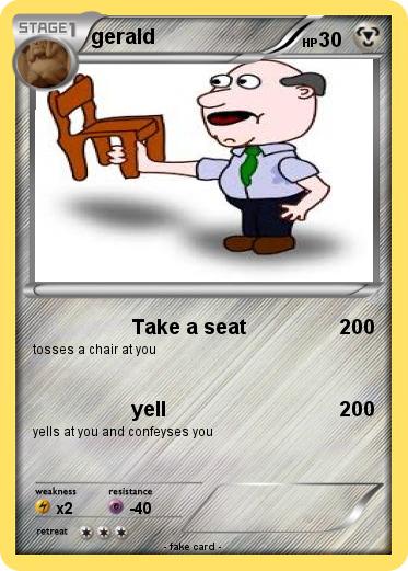 Pokémon gerald 75 75 - Take a seat - My Pokemon Card