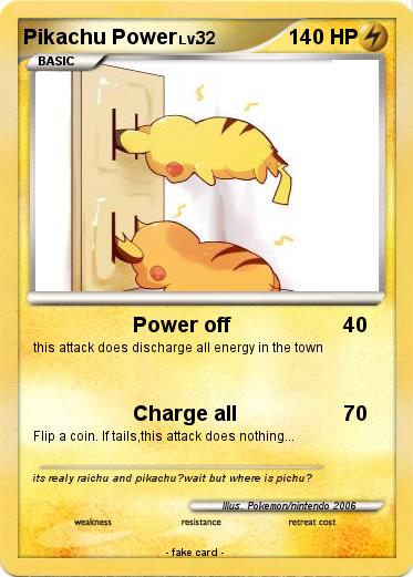 Pokémon Pikachu Power 8 8 - Power off - My Pokemon Card