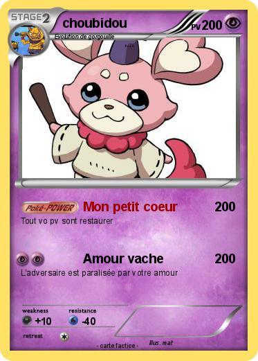 Pokémon choubidou 5 5 - Mon petit coeur - Ma carte Pokémon