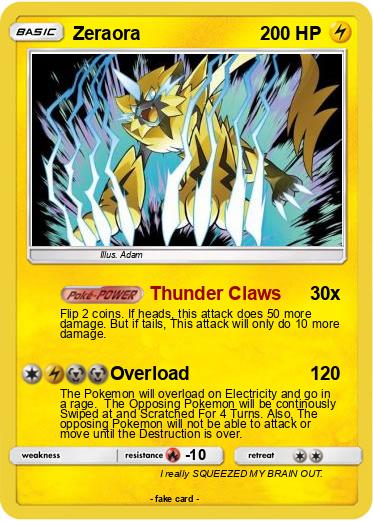 Pokémon Zeraora 252 252 - Thunder Claws - My Pokemon Card