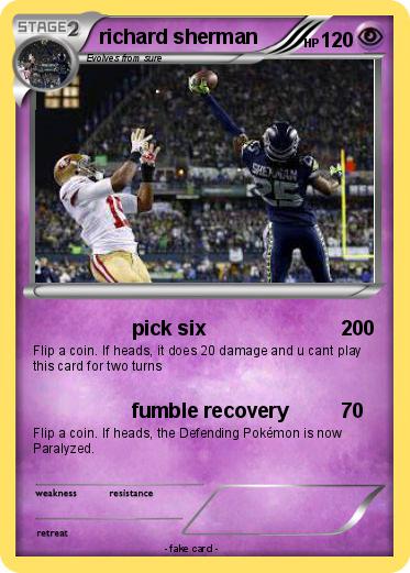 Pokémon richard sherman 16 16 - pick six - My Pokemon Card