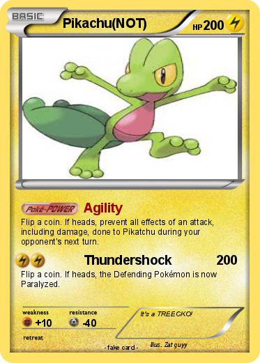 Pokémon Pikachu NOT - Agility - My Pokemon Card