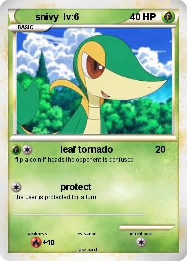 Pokémon snivy lv 6 6 - leaf tornado - My Pokemon Card