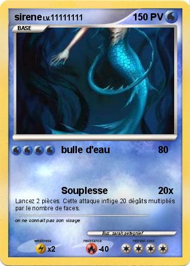 Pokémon sirene 7 7 - bulle d'eau - Ma carte Pokémon