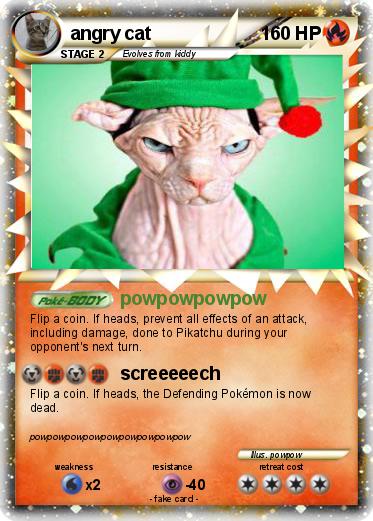 Pokémon angry cat 57 57 - powpowpowpow - My Pokemon Card