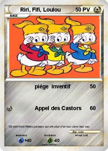 Pokémon Riri Fifi Loulou 2 2 - piège inventif - Ma carte Pokémon