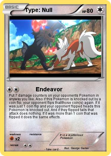 Pokémon Type Null 26 26 - Endeavor - My Pokemon Card