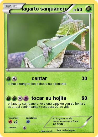 Pokémon lagarto sanjuanero - cantar - Mi carta pokémon