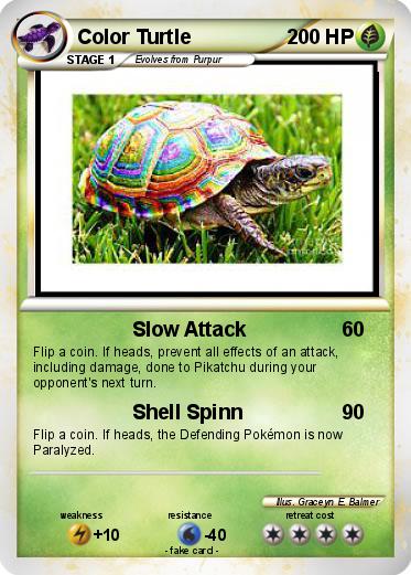 Pokémon Color Turtle - Slow Attack - My Pokemon Card