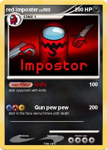 Pokémon red imposter 8 8 - knife - My Pokemon Card