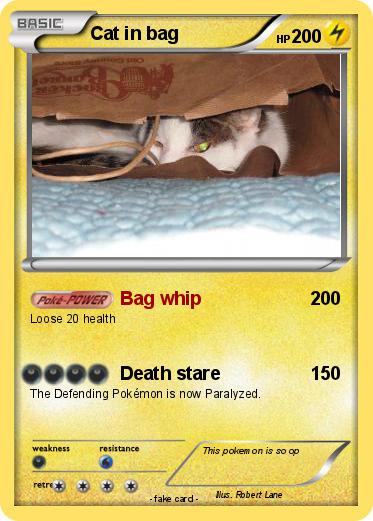 Pokémon Cat in bag - Bag whip - My Pokemon Card