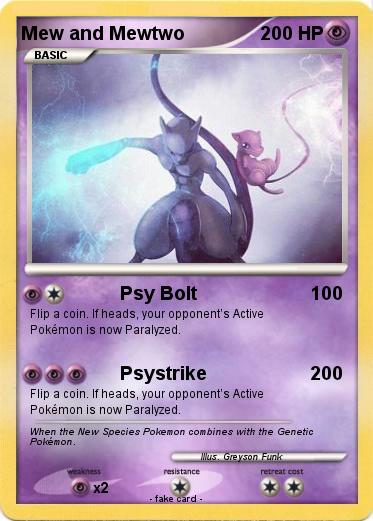 Pokémon Mew and Mewtwo 170 170 - Psy Bolt - My Pokemon Card