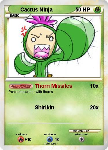Pokémon Cactus Ninja - Thorn Missiles - My Pokemon Card