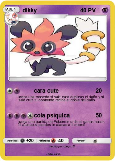 Pokémon dikky - cara cute - Mi carta pokémon
