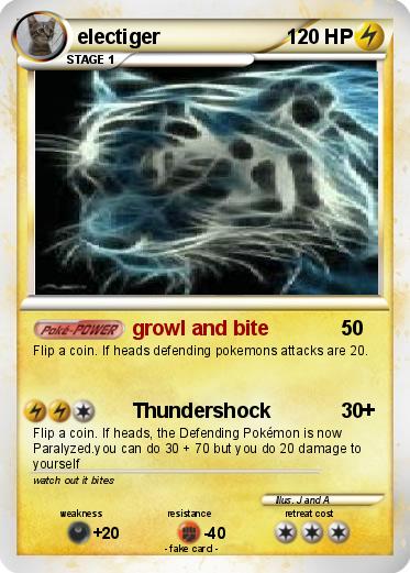Pokémon electiger 1 1 - growl and bite - My Pokemon Card
