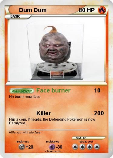 Pokémon Dum Dum 38 38 - Face burner - My Pokemon Card