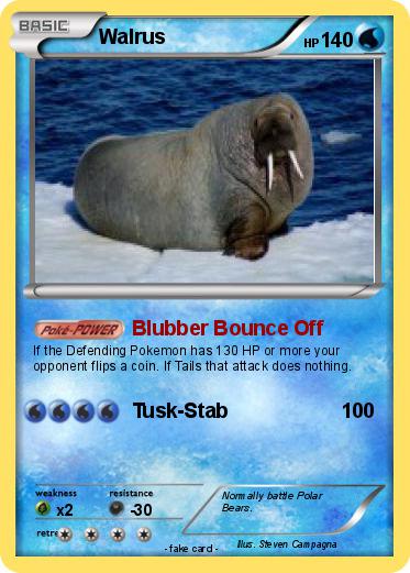 Pokémon Walrus 71 71 - Blubber Bounce Off - My Pokemon Card