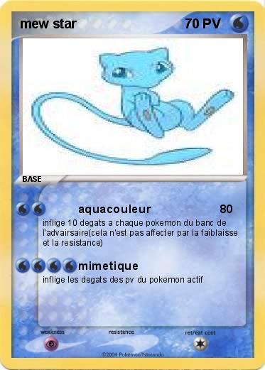 Pokémon mew star - aquacouleur - Ma carte Pokémon
