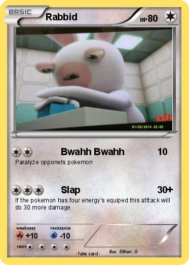 Pokémon Rabbid 102 102 - Bwahh Bwahh - My Pokemon Card