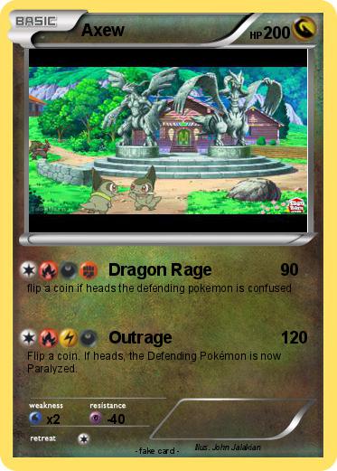 Pokémon Axew 246 246 - Dragon Rage - My Pokemon Card