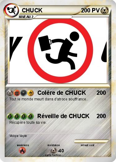 Pokémon CHUCK 2795 2795 - Colère de CHUCK - Ma carte Pokémon
