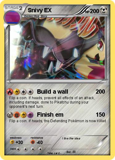 Pokémon Snivy EX 29 29 - Build a wall - My Pokemon Card