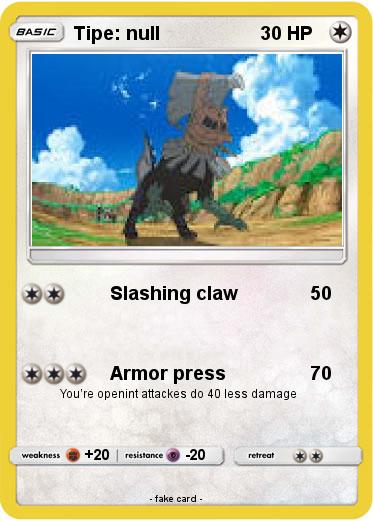 Pokémon Tipe null - Slashing claw - My Pokemon Card