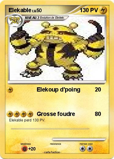 Pokémon Elekable 134 134 - Elekoup d'poing - Ma carte Pokémon