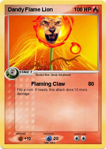 Pokémon Dandy Flame Lion - Flaming Claw - My Pokemon Card