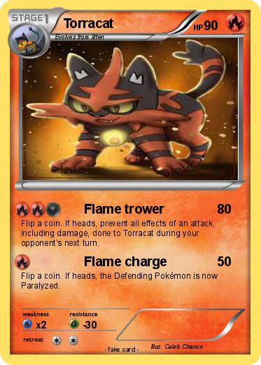 Pokémon Torracat 36 36 - Flame trower - My Pokemon Card