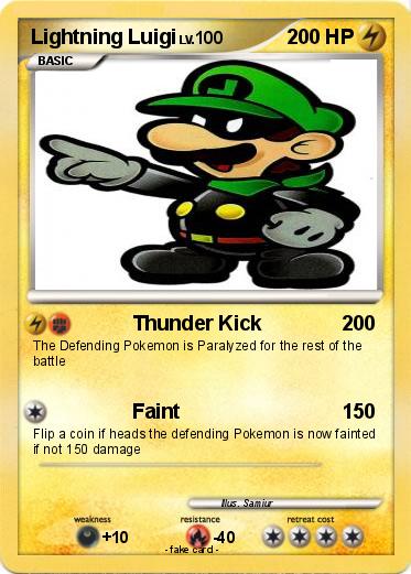 Pokémon Lightning Luigi 2 2 - Thunder Kick - My Pokemon Card